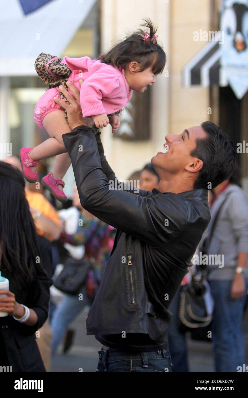 Mario Lopez, daughter Gia Lopez Mario Lopez at The Grove to film an ...
