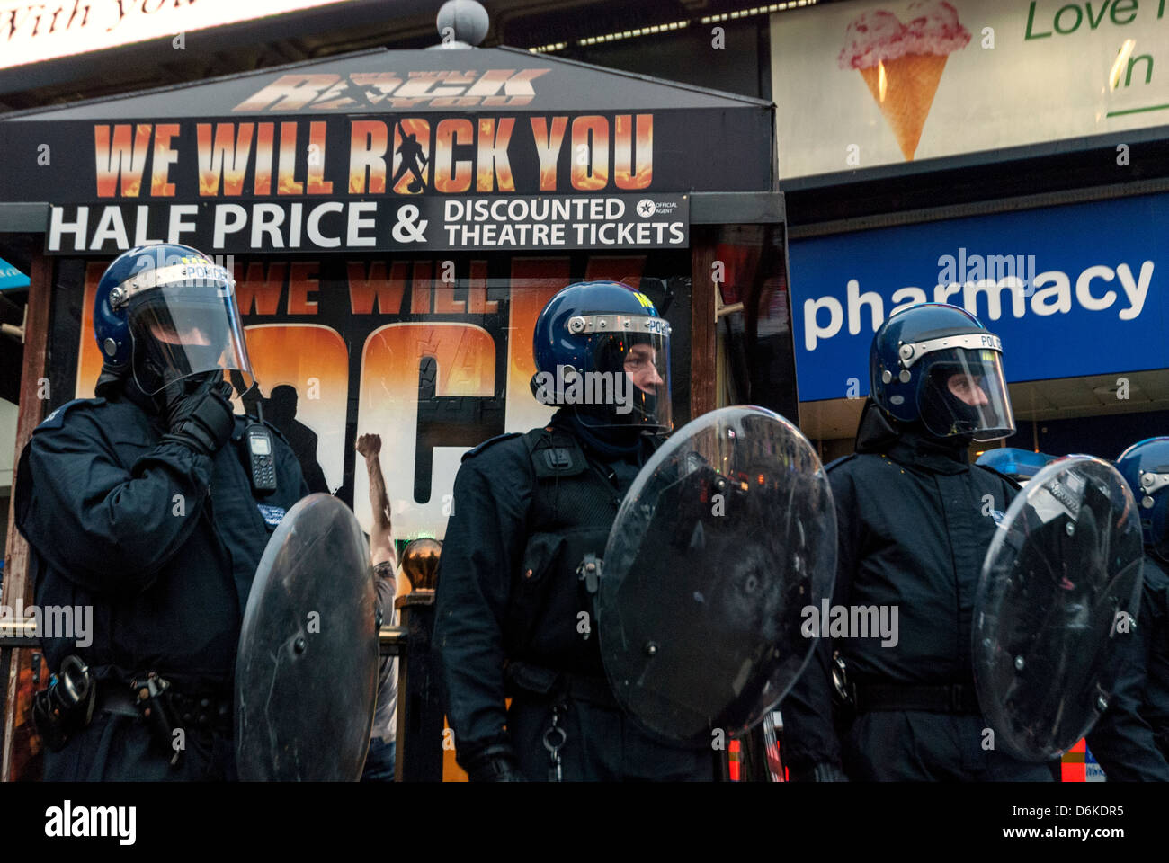 Riot police officers are waiting in case of any vandalism Stock Photo ...
