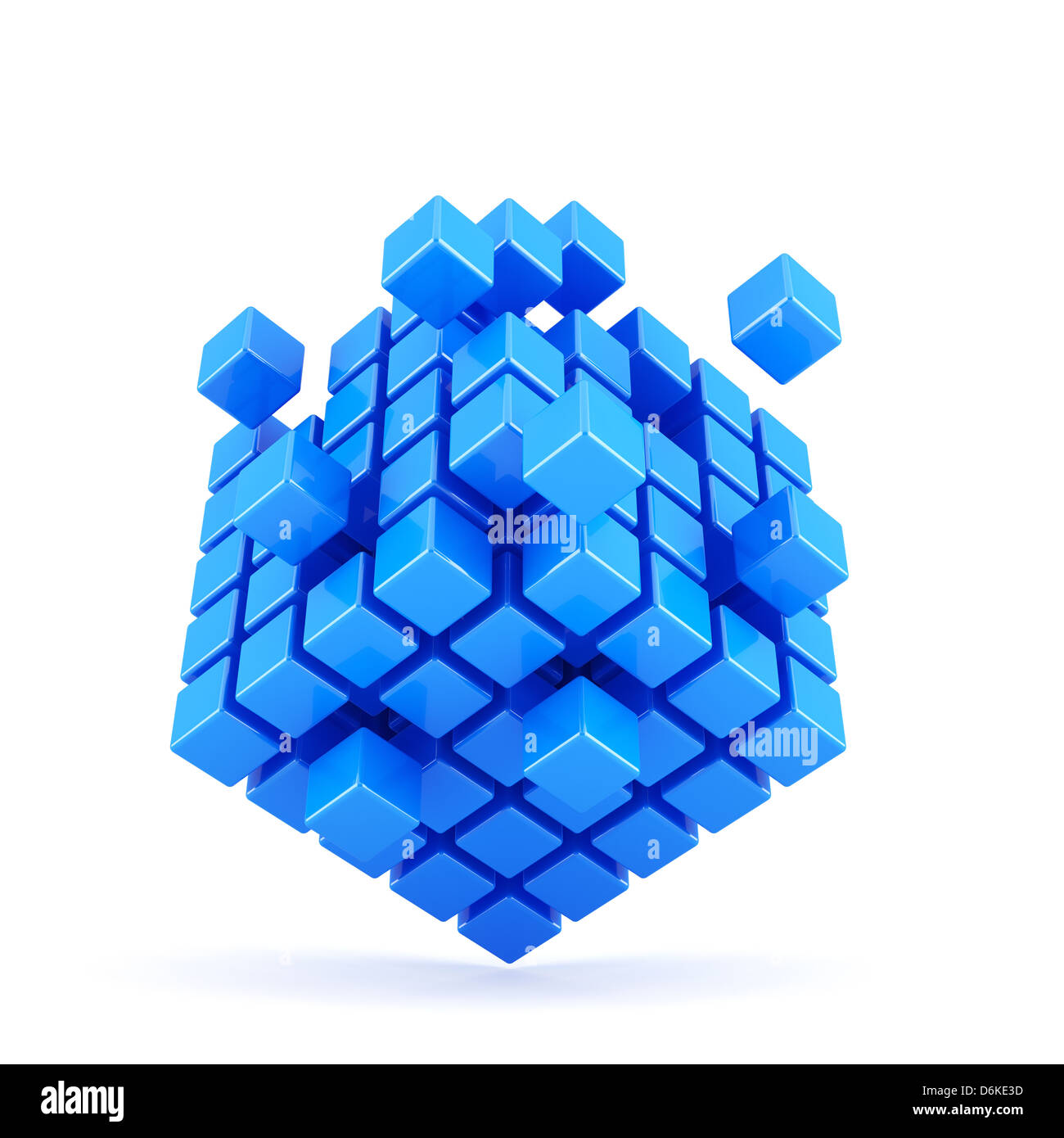 3d illustration of blue box shape concept Stock Photo - Alamy