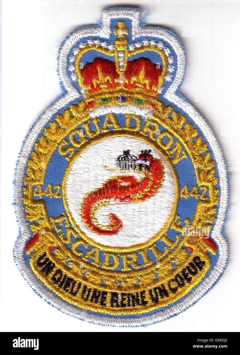 A depiction of the 442 Squadron crest, representing the unit’s history ...