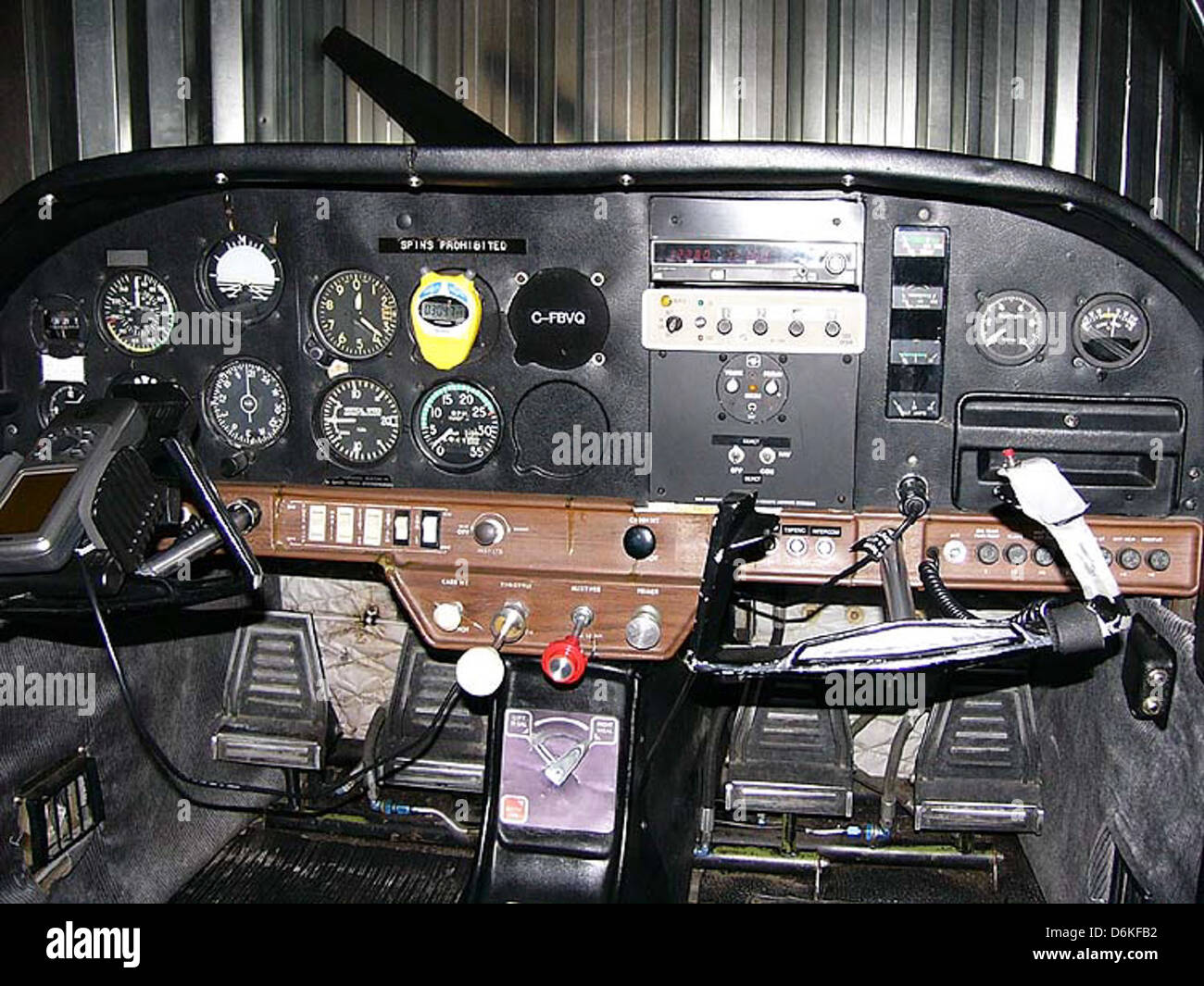 A close-up view of the instrument panel in an American Aviation AA-1 ...