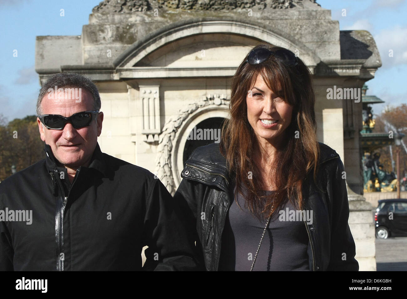 Newlyweds Robin Williams and his wife Susan Schneider are seen ...