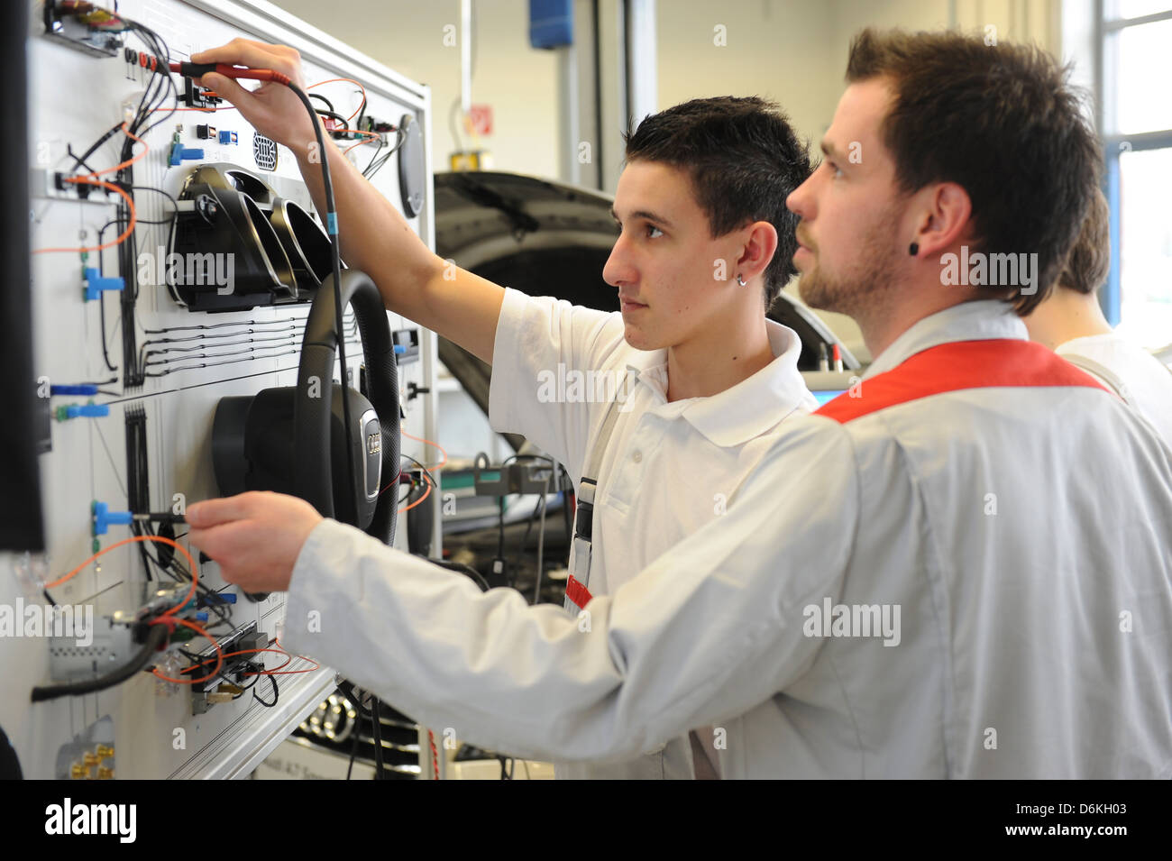 Ingolstadt, Germany, mechatronics in the training workshop at Audi AG ...