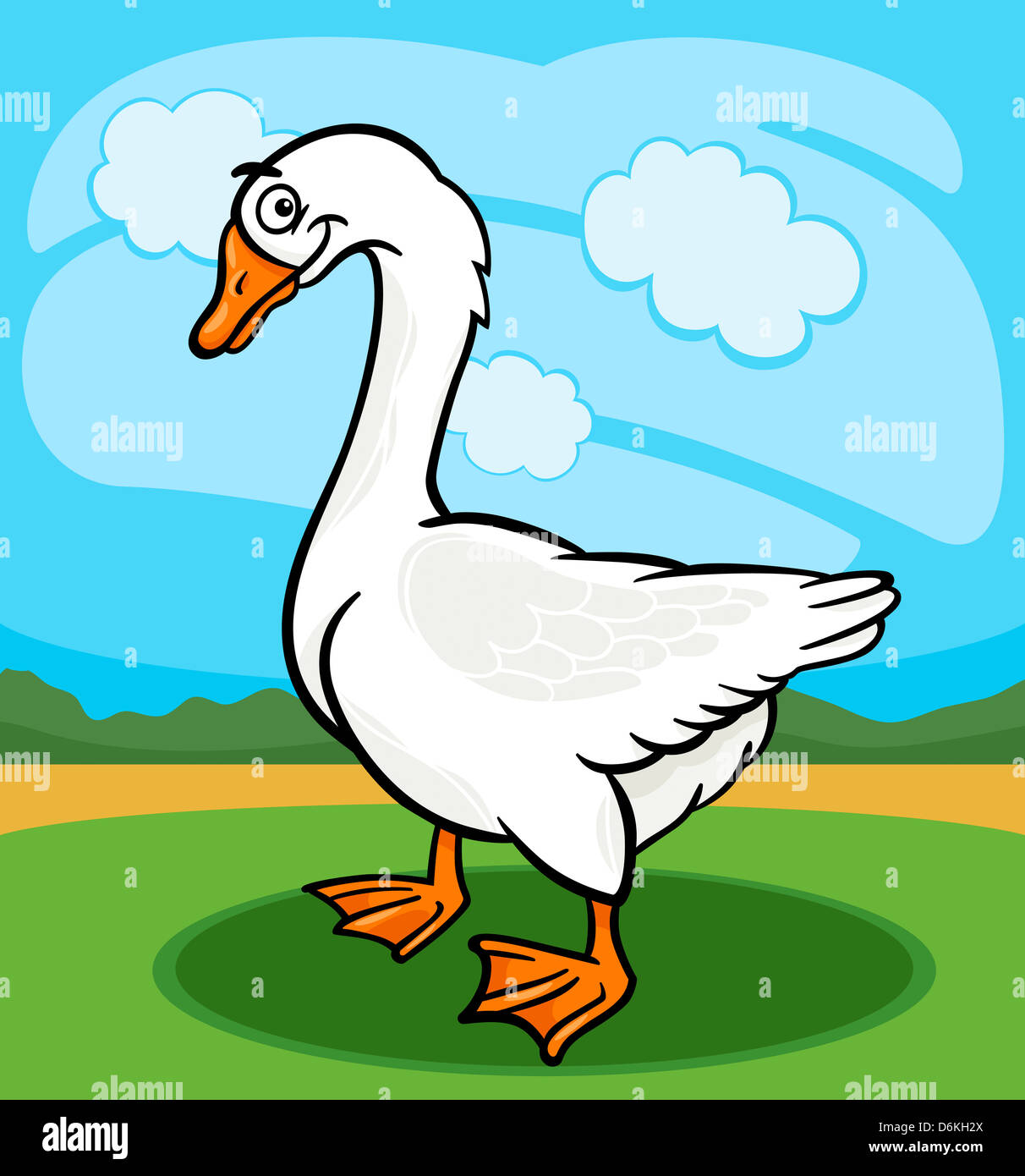 Cartoon Illustration of Funny Comic Goose Farm Bird Animal Stock Photo ...