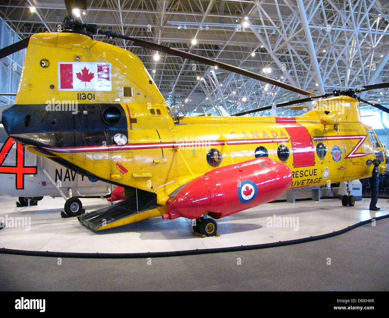 A Boeing Vertol CH-113 Labrador helicopter, identified by its unique ...
