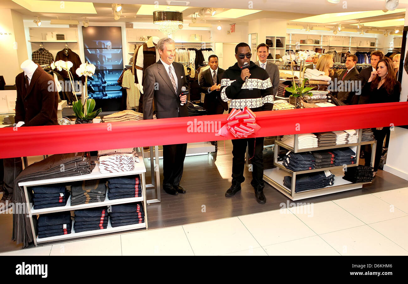 Terry J. Lundgren and Sean Combs aka Diddy attend a ribbon cutting to ...