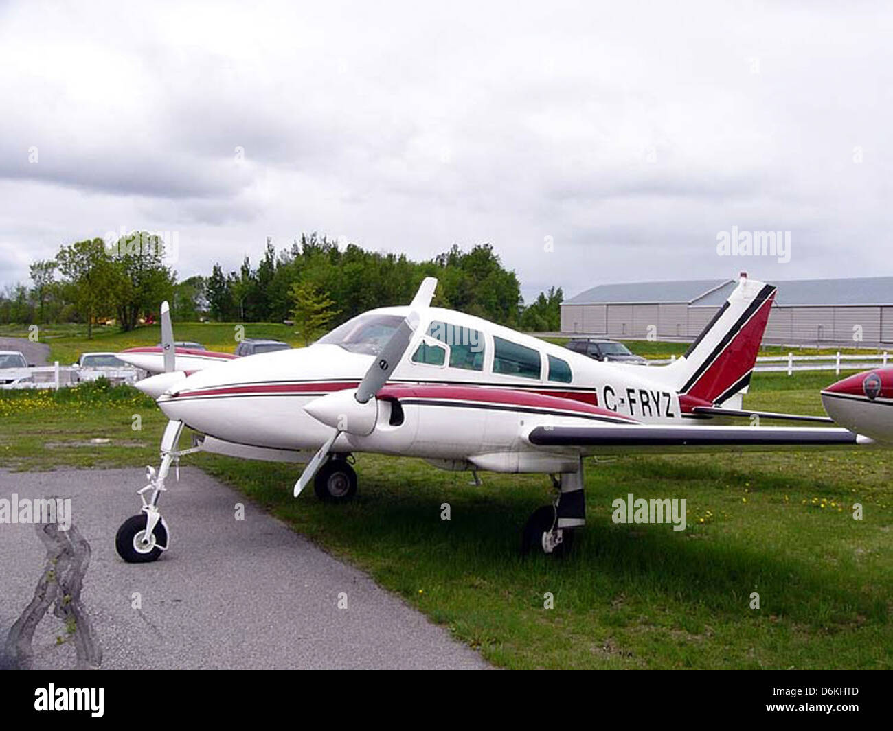 A close-up view of the Cessna 310 JC-FRYZ, a light twin-engine aircraft ...