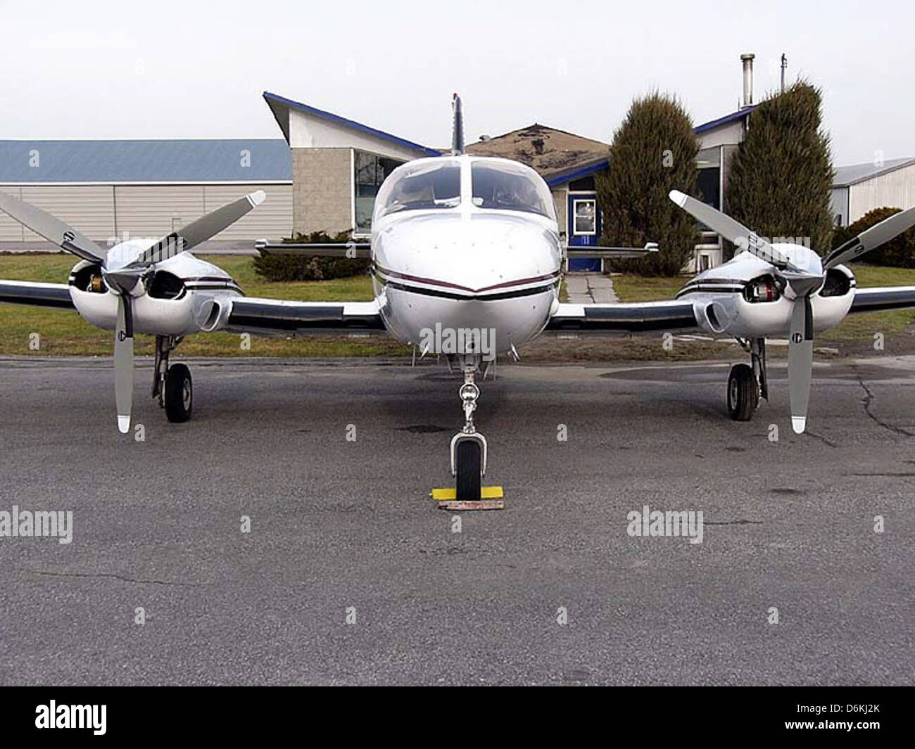 The image shows a Cessna 421B Golden Eagle, a twin-engine aircraft ...