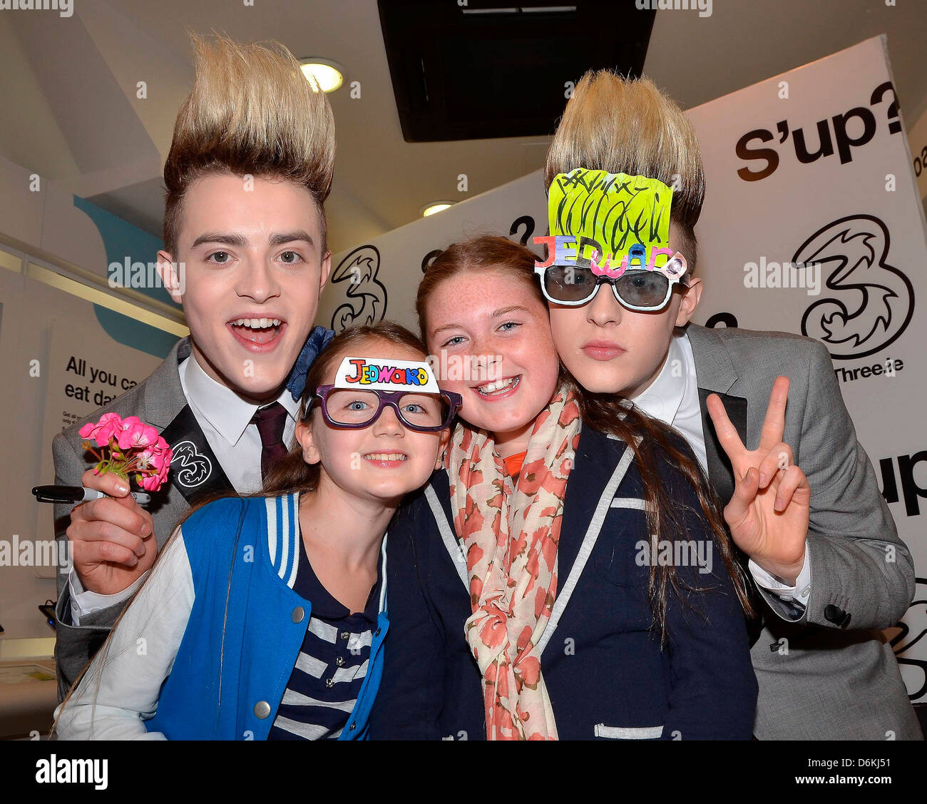 John Grimes and Edward Grimes aka Jedward, with Lucy Carrick & Robyn ...