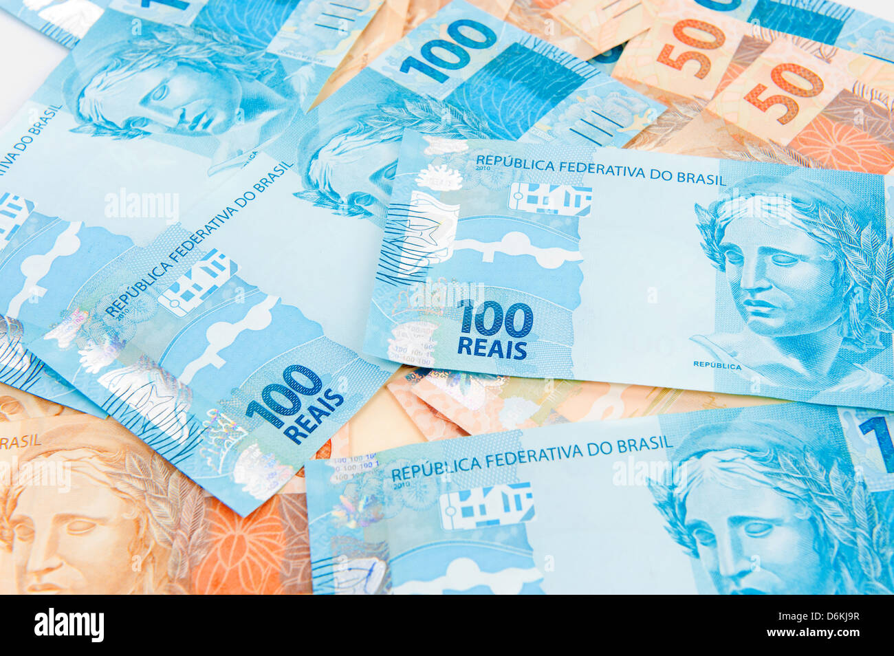 New brazilian currency - Fifty and one hundred Real Stock Photo - Alamy