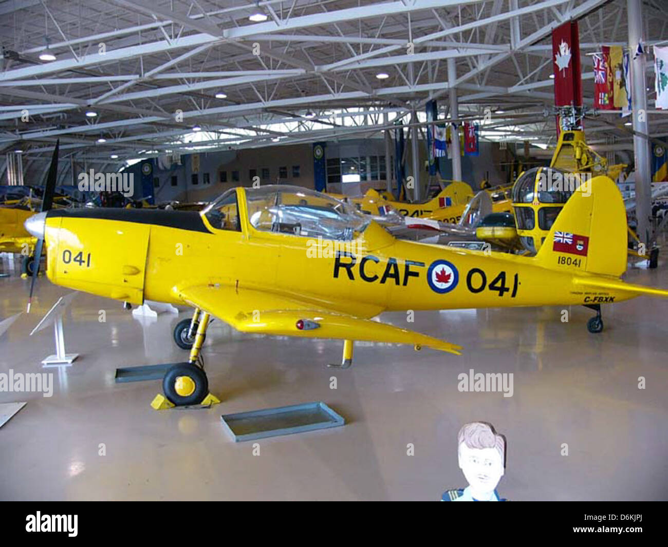 A De Havilland DHC-1B-2-S5 Chipmunk aircraft in flight, a classic light ...