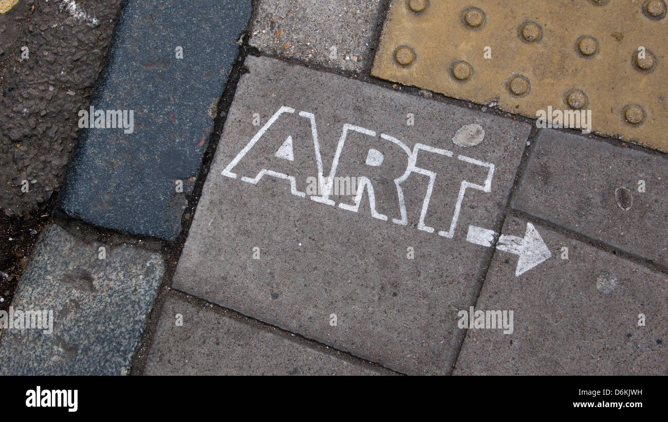 Pavement stencil graffiti, art, Brighton, UK Stock Photo - Alamy