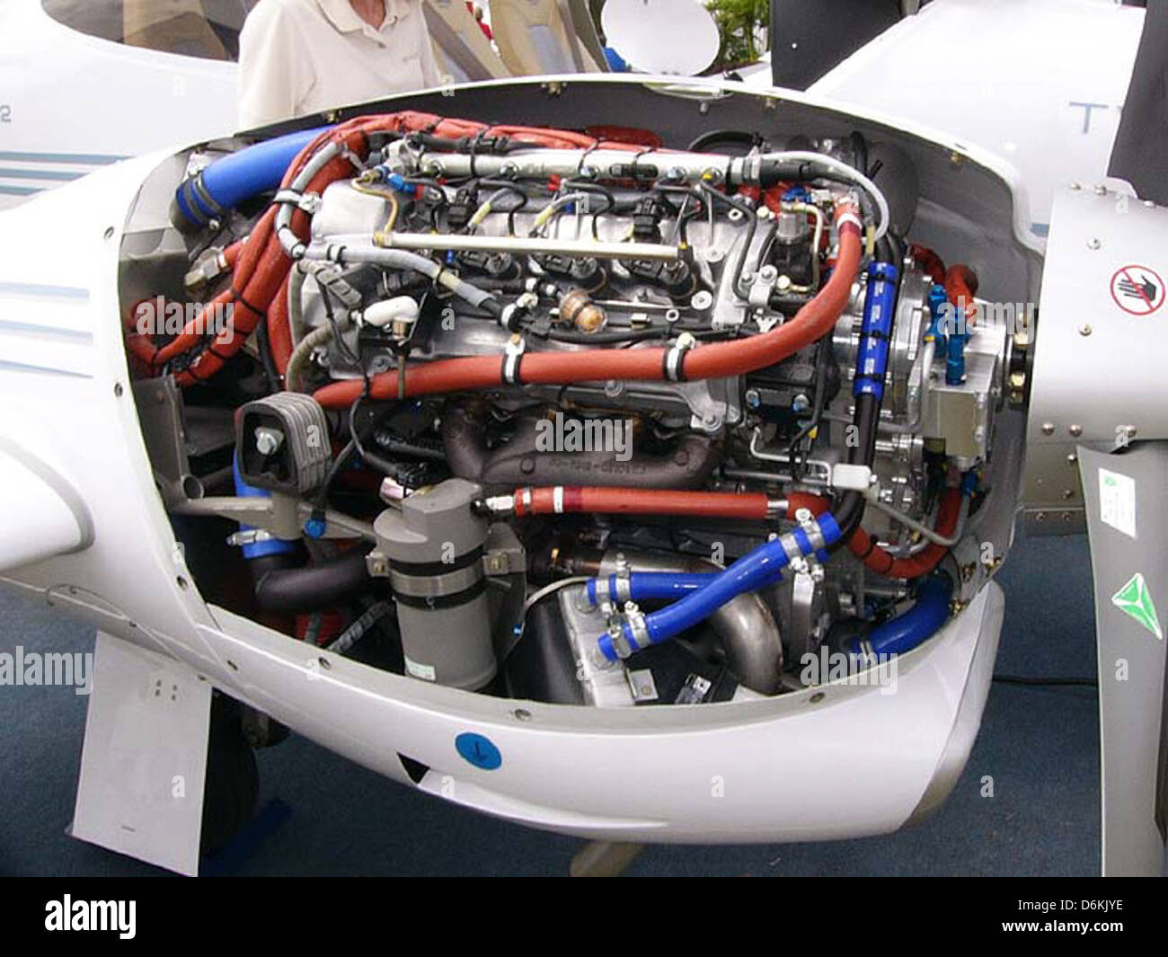 A detailed image of the Diamond DA-42 Twin Star, specifically focusing ...