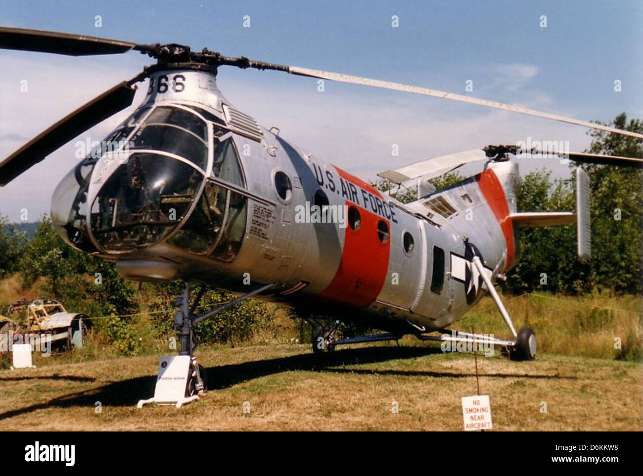 A historical H-21 Shawnee helicopter, a pioneering aircraft in the ...