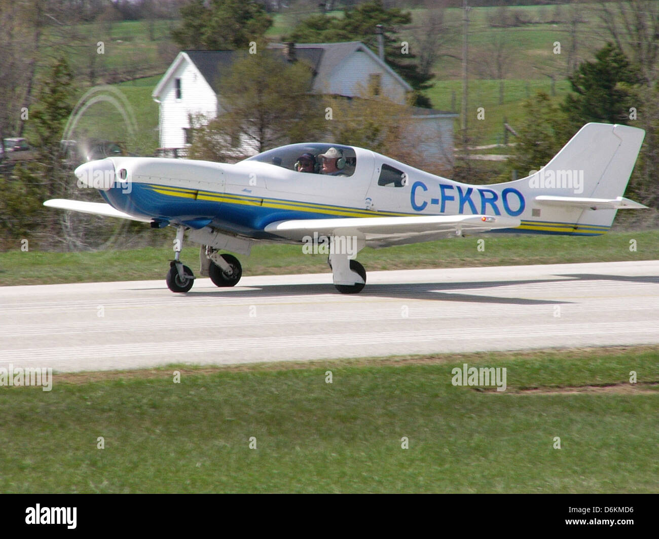 A Lancair 320-360 aircraft, a kit-built, small personal plane, shown in ...