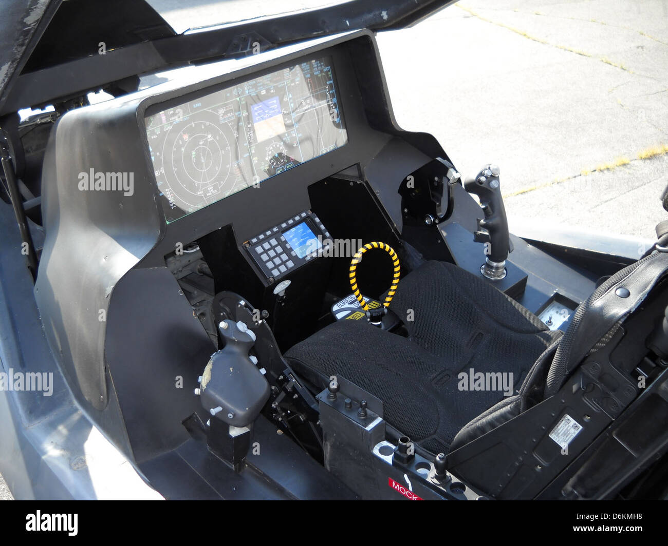 The image shows a mock-up of the Lockheed Martin F-35 Lightning II ...