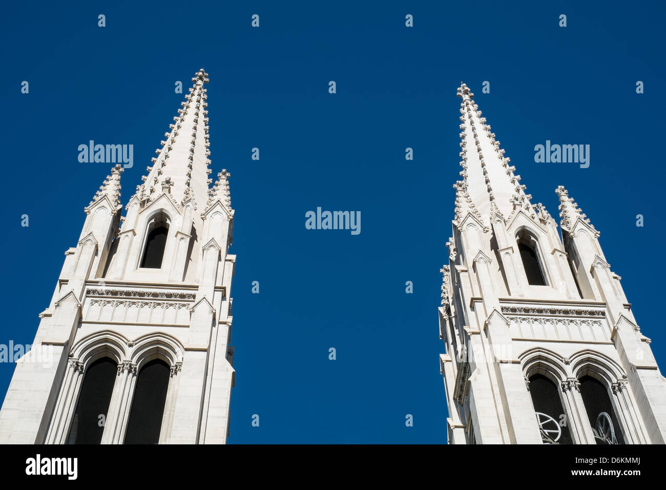 Church spires at the Cathedral Basilica of the Immaculate Conception ...
