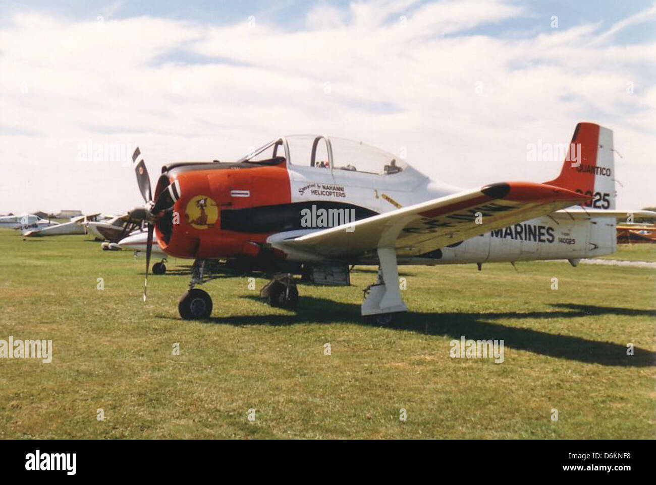 The North American T-28B Trojan, a vintage military trainer aircraft ...