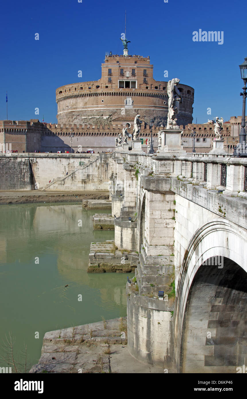 Bridge and Castle of Saint Angelo in Rome Stock Photo - Alamy