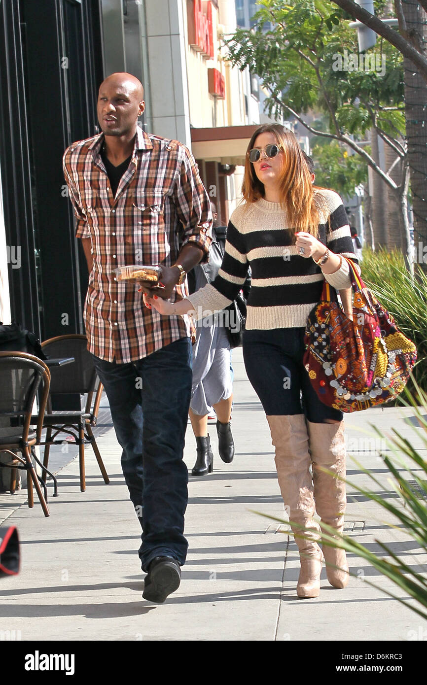 Lamar Odom and Khloe Kardashian Odom out and about in Beverly Hills Los ...