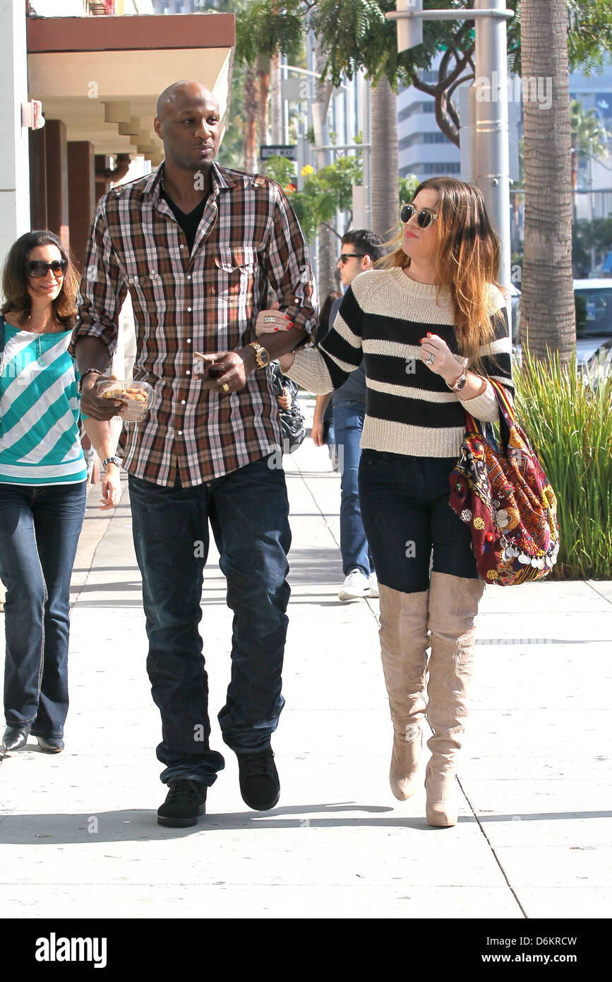 Lamar Odom and Khloe Kardashian Odom out and about in Beverly Hills Los ...
