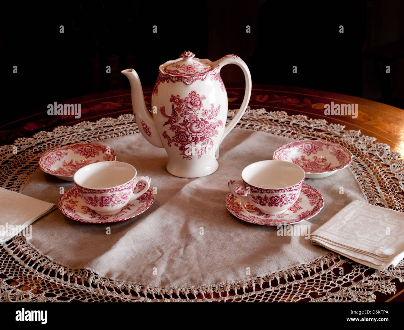 coffee or tea set in morning light Stock Photo - Alamy