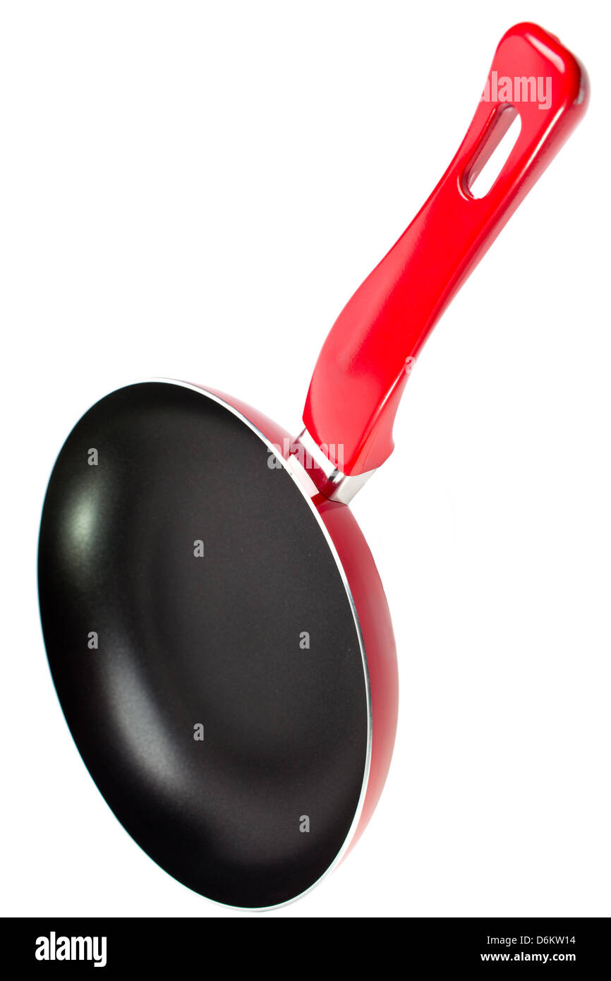 Red frying pan Stock Photo - Alamy