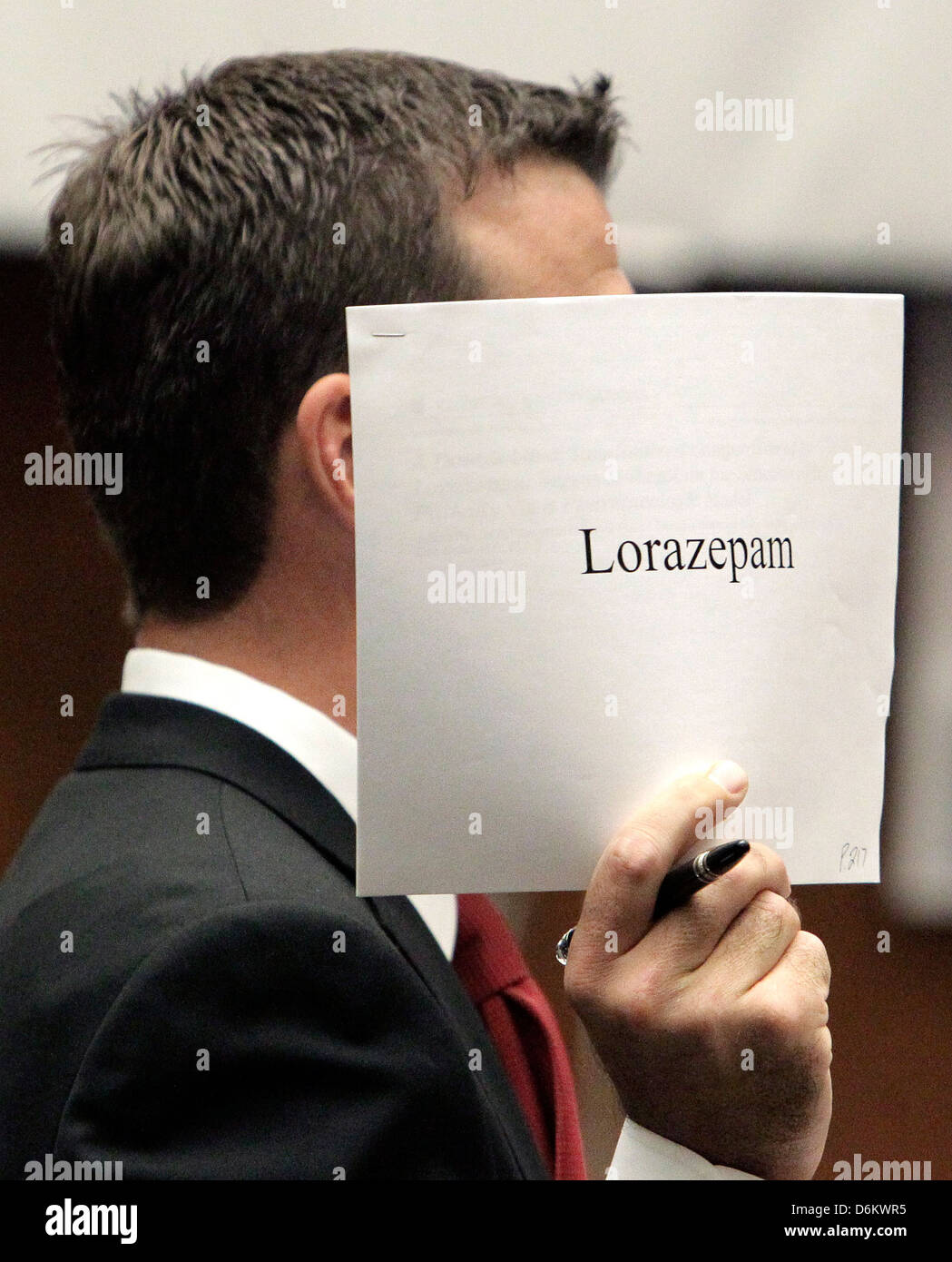 Deputy district attorney David Walgren holds documents on Lorazepam, a ...
