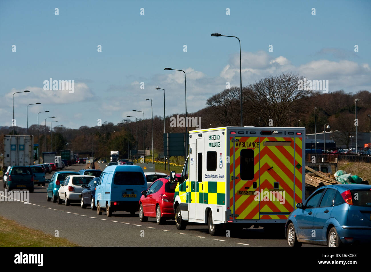 Scottish Ambulance Service Emergency Ambulance queuing up behind ...