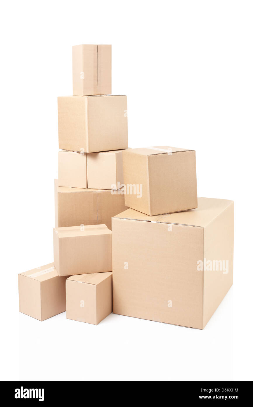 Cardboard parcel boxes shipping Cut Out Stock Images & Pictures - Alamy