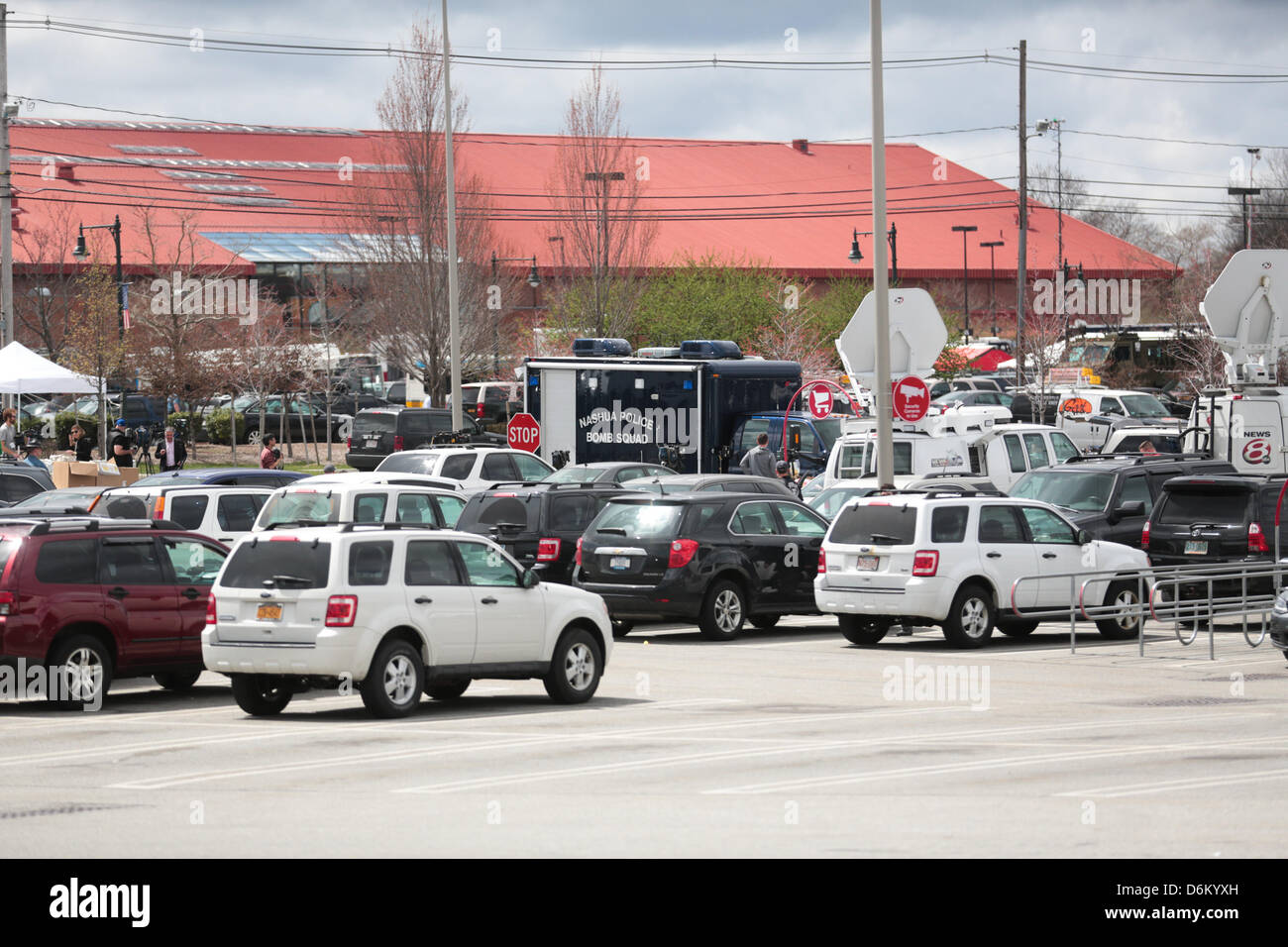 April 19, 2013 - Watertown, Massachusetts, U.S.A - The parking lot of ...