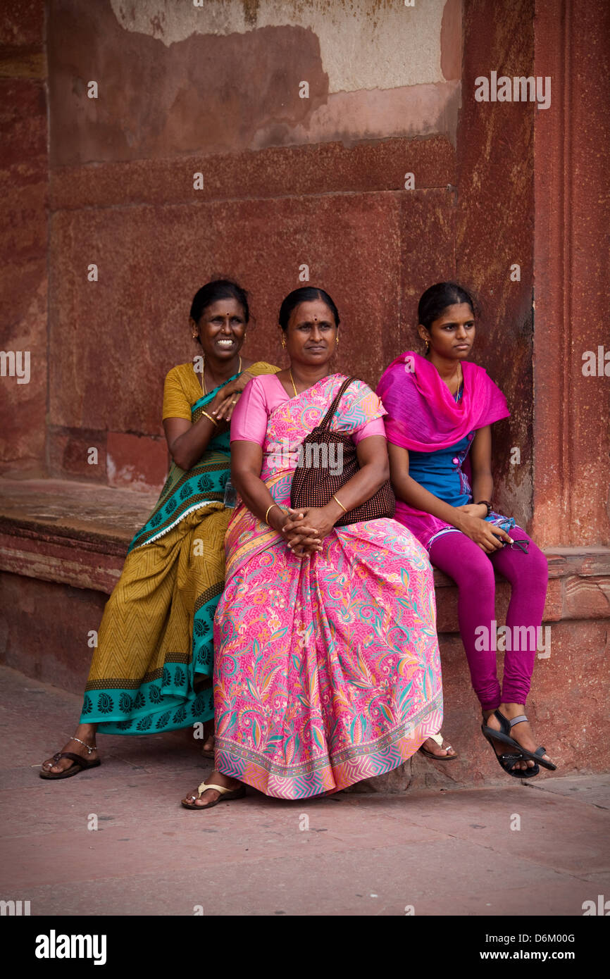 Indian women taken at the Red Fort, Agra Stock Photo - Alamy