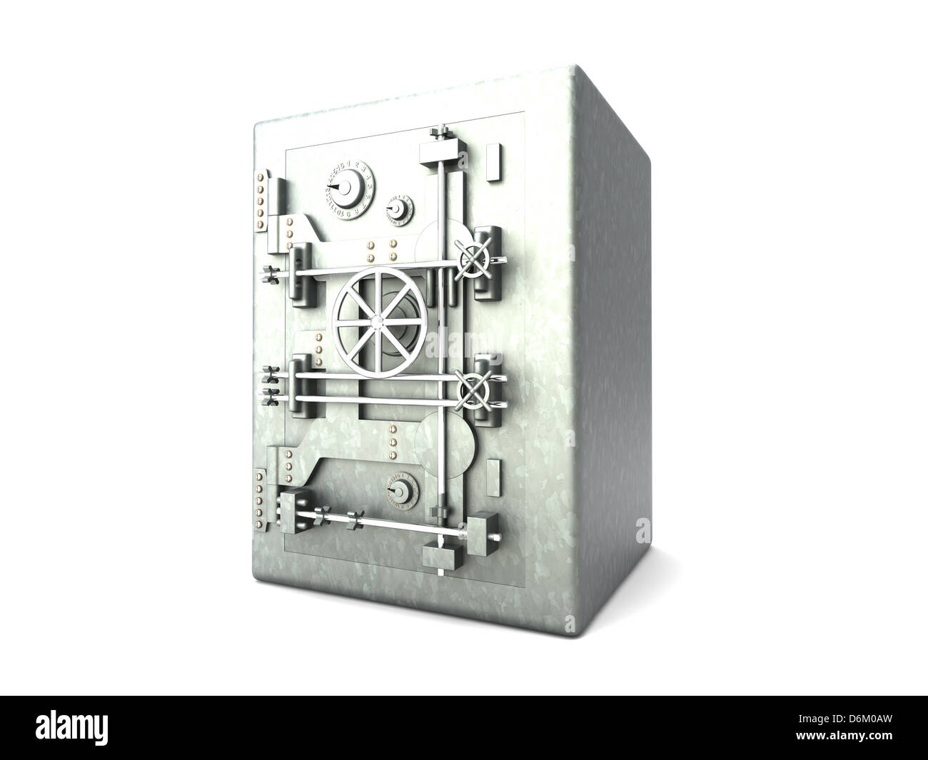 A bank safe. 3D rendered Illustration. Isolated on white Stock Photo ...