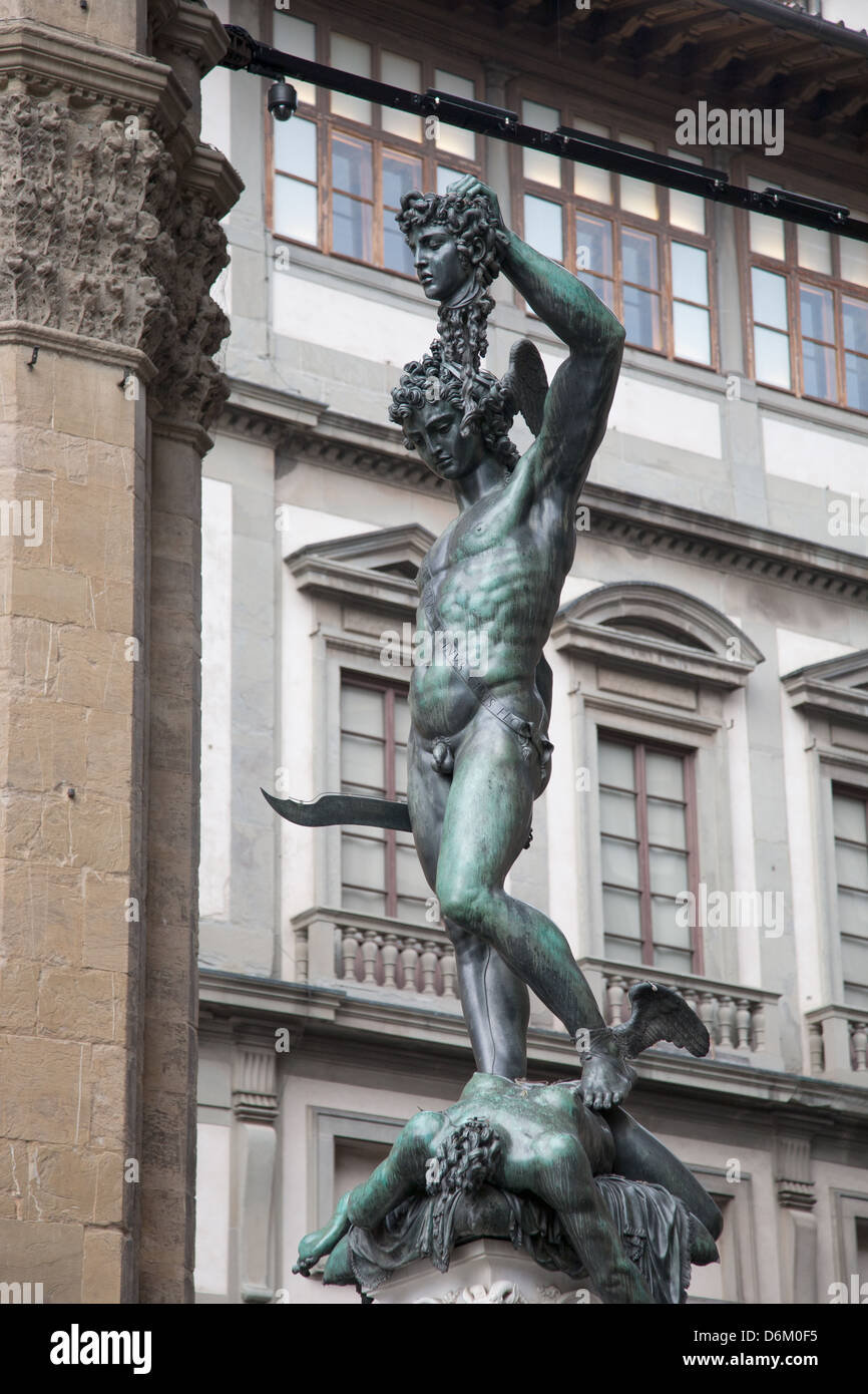 Perseus Sculpture by Cellini in Loggia dei Lanzi Museum, Florence ...