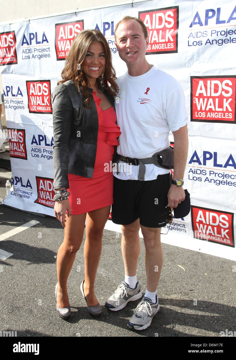 Raquel Castaneda and Adam Schiff The 27th Annual AIDS Walk Los Angeles ...