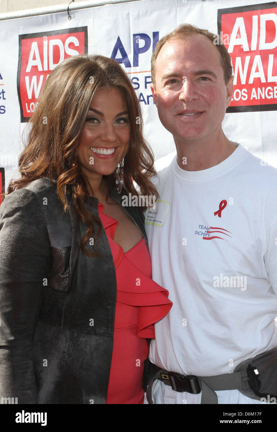 Raquel Castaneda and Adam Schiff The 27th Annual AIDS Walk Los Angeles ...