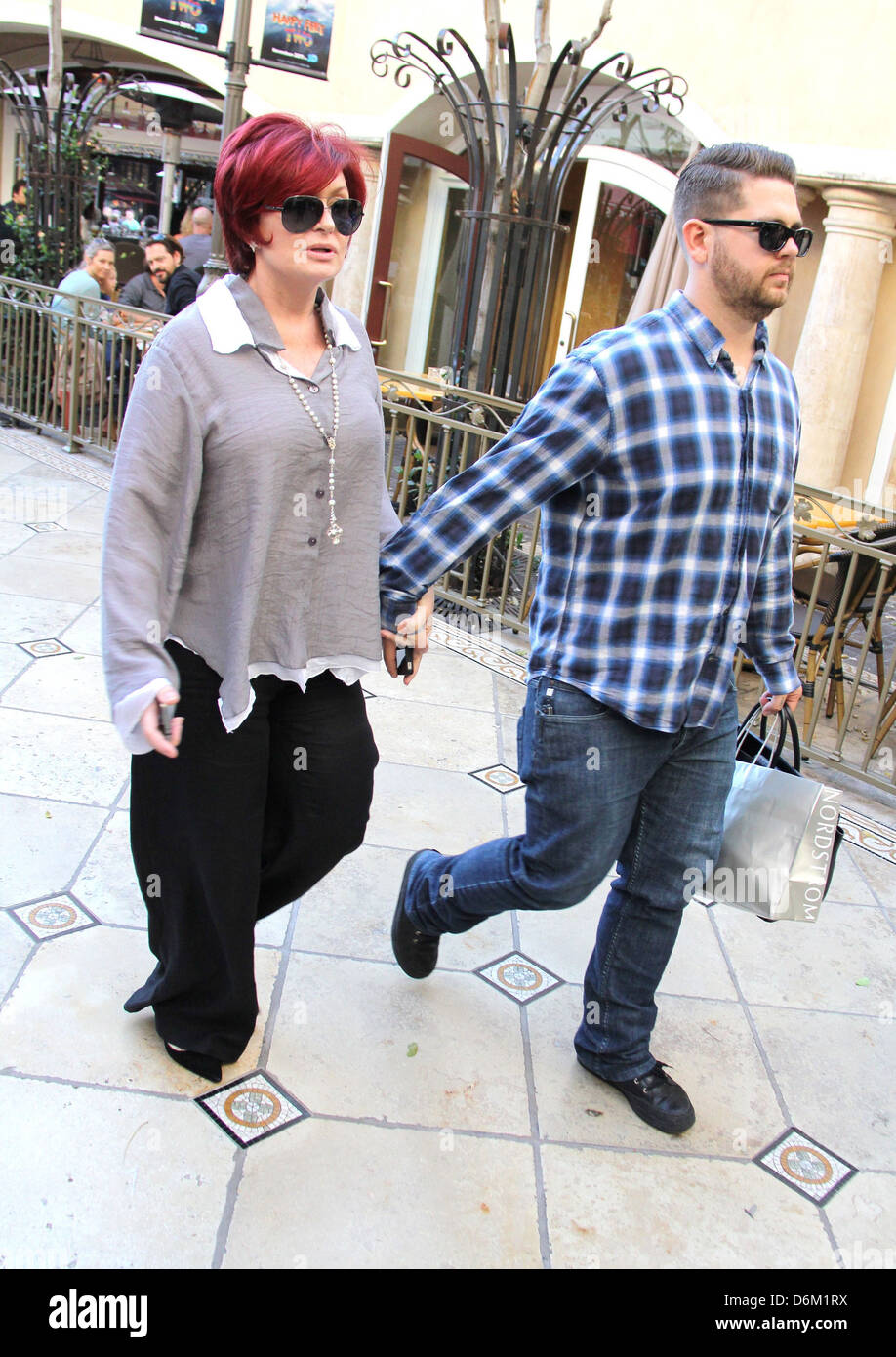 Jack Osbourne and his mum Sharon Osbourne are seen shopping at The ...
