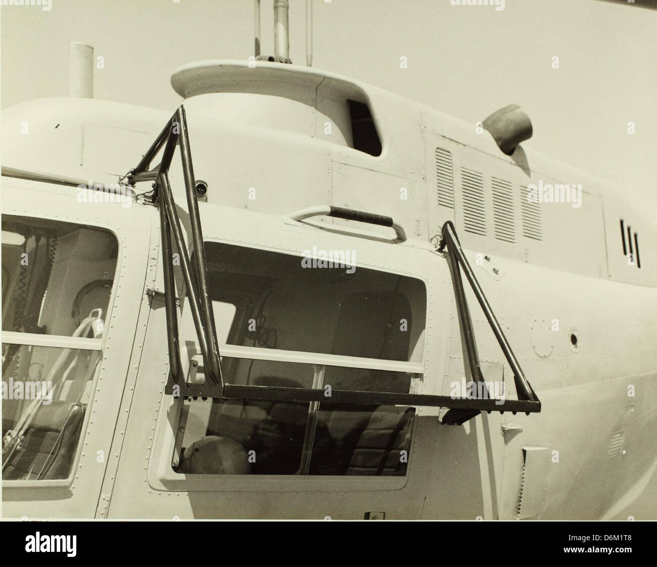 This photo shows a view through the window of a Bell 206 JetRanger ...