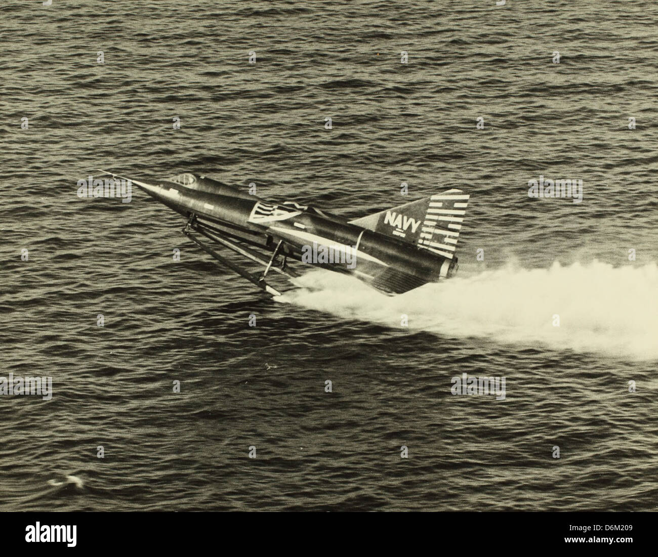 This NHHS photo shows the YF2Y-1 Sea Dart, a jet seaplane prototype ...