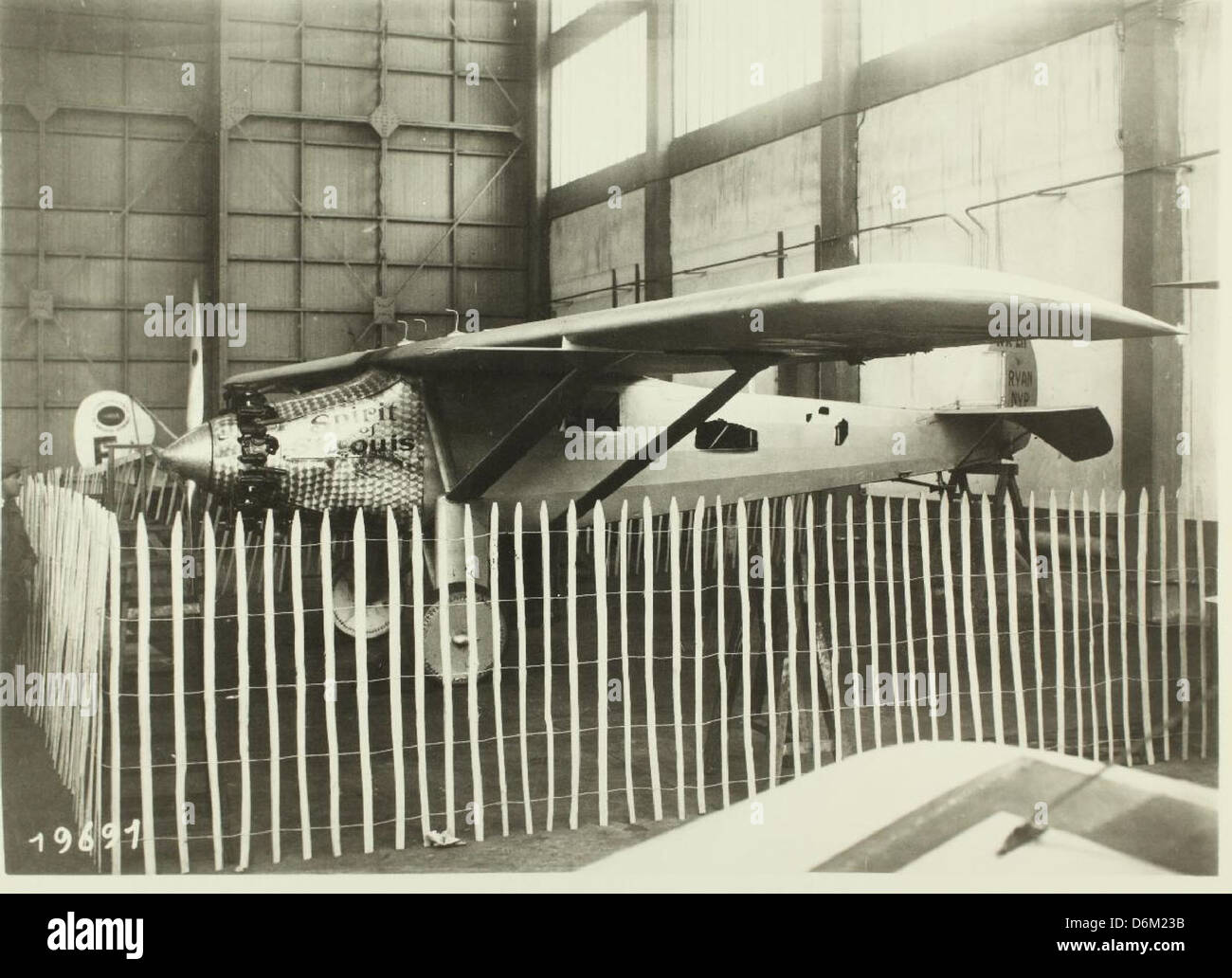 The Spirit of St. Louis is displayed in Hangar J-5 at Aéroport de Paris ...