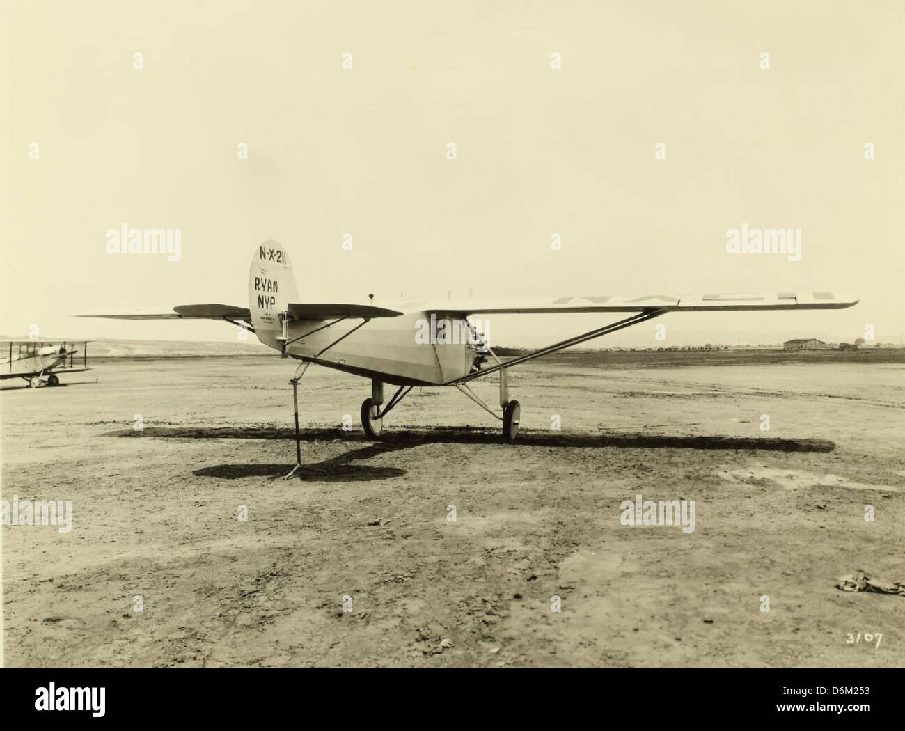 This image shows the rear view of the Spirit aircraft with its tail ...
