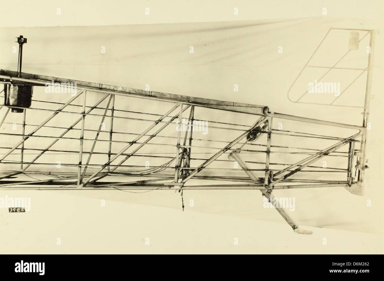 This image shows the uncovered frame of an aircraft fuselage, providing ...