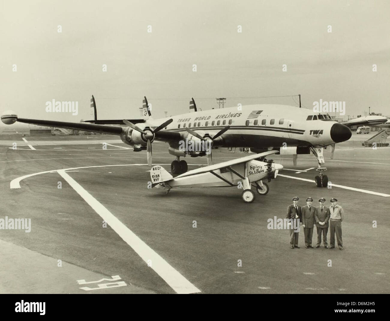 A replica of Charles Lindbergh's historic aircraft, the Spirit of St ...