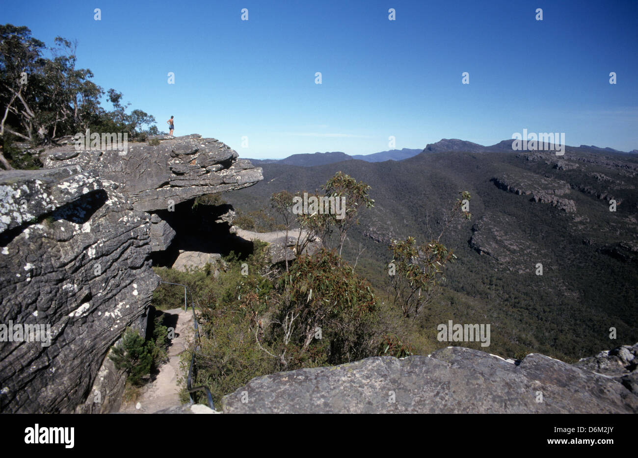 Australia, Victoria, the Grampians, view over the National Park Stock ...