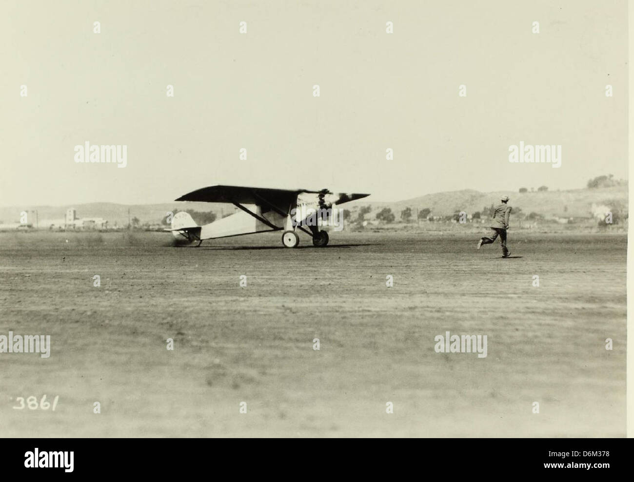 The Spirit of St. Louis, piloted by Charles Lindbergh, is seen landing ...