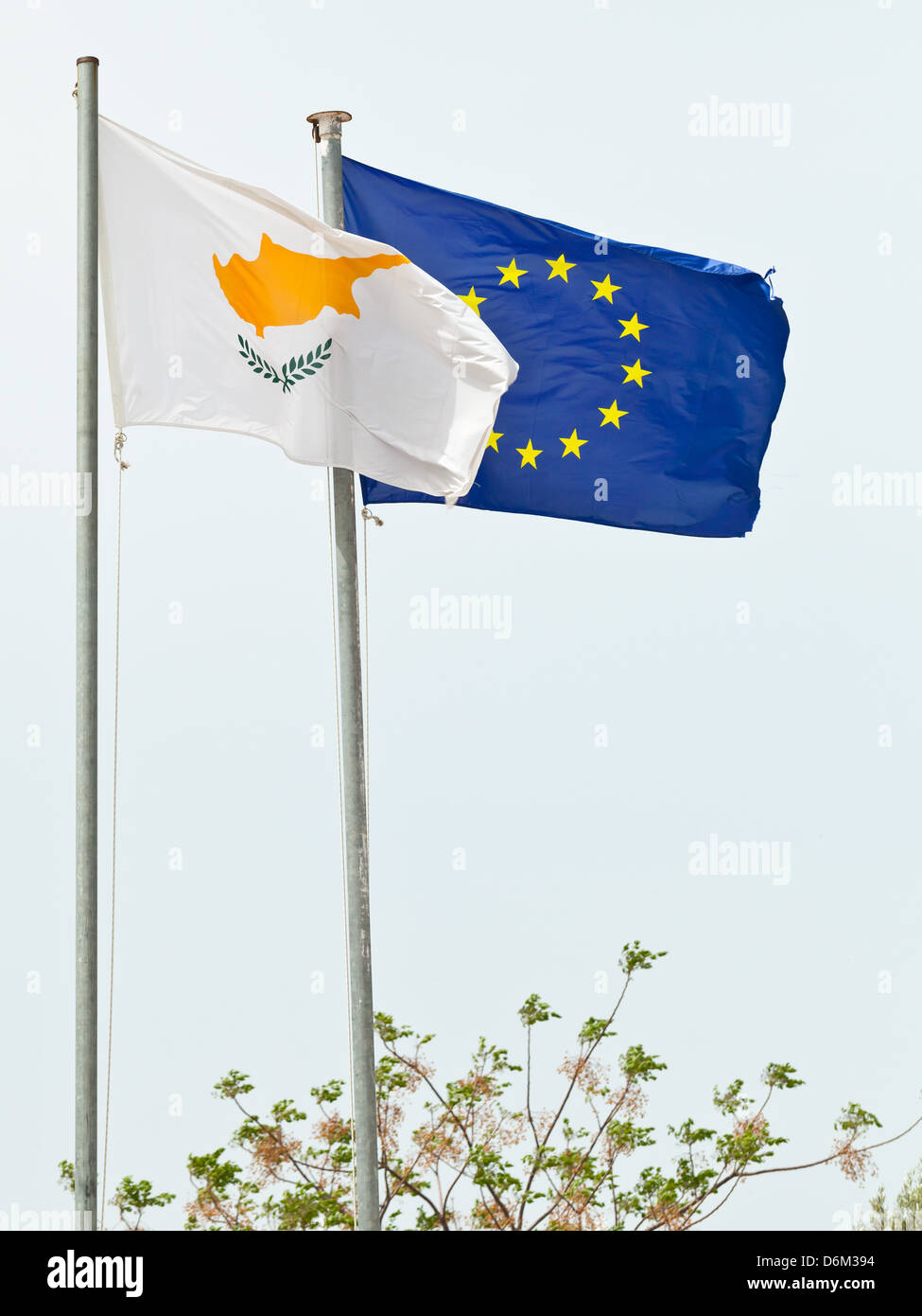 Cyprus - Flags of Cyprus and the European Uniion Stock Photo - Alamy