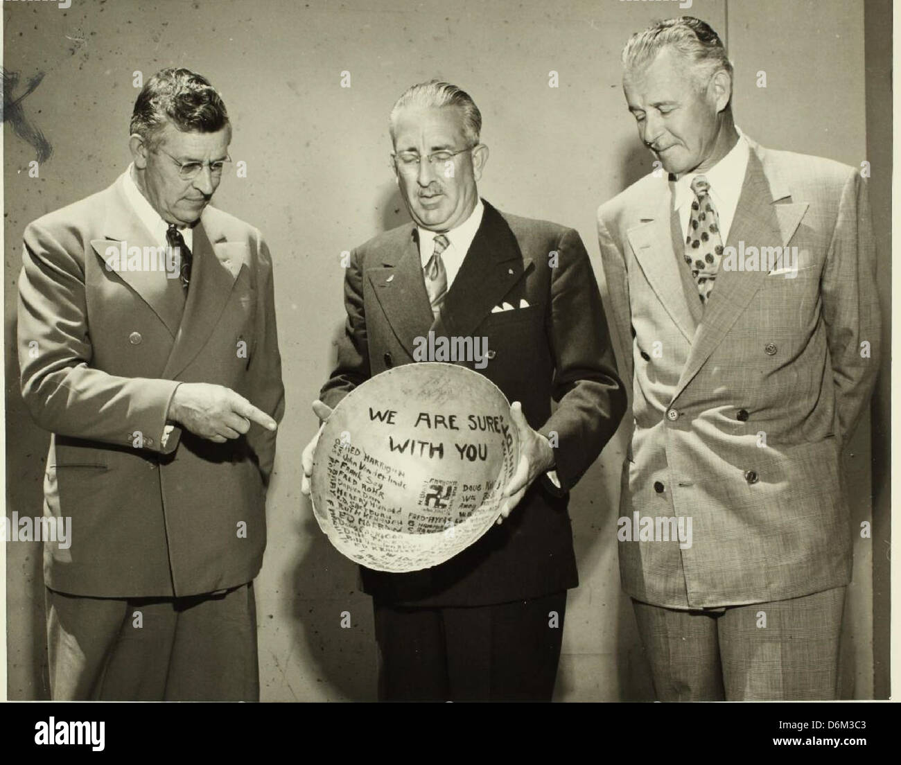 This reunion photo shows the builders of the Spirit of St. Louis ...