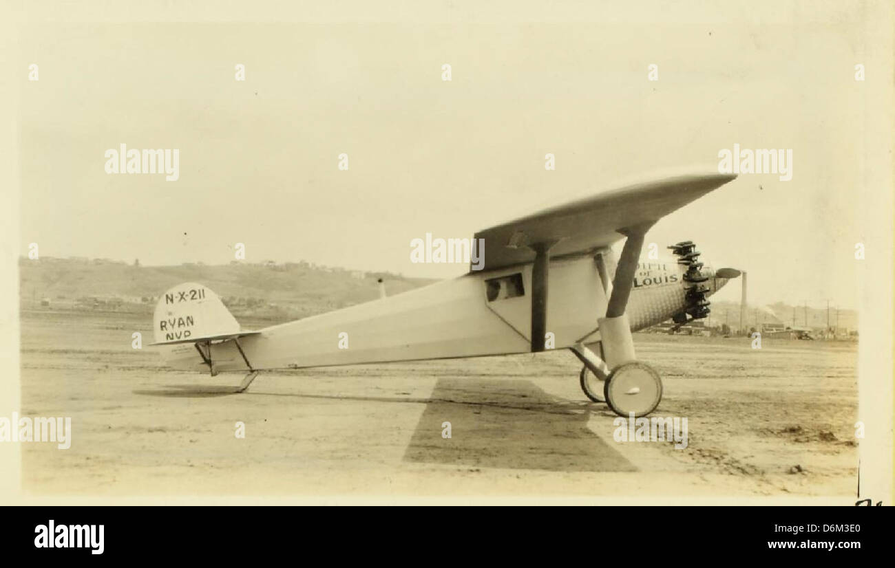 A side view of the iconic Spirit of St. Louis, the aircraft flown by ...