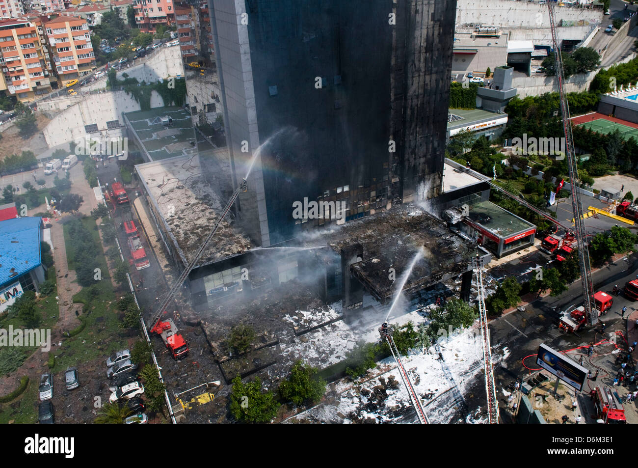 A fire that broke out at the 42-story Polat Tower Residence, a high ...