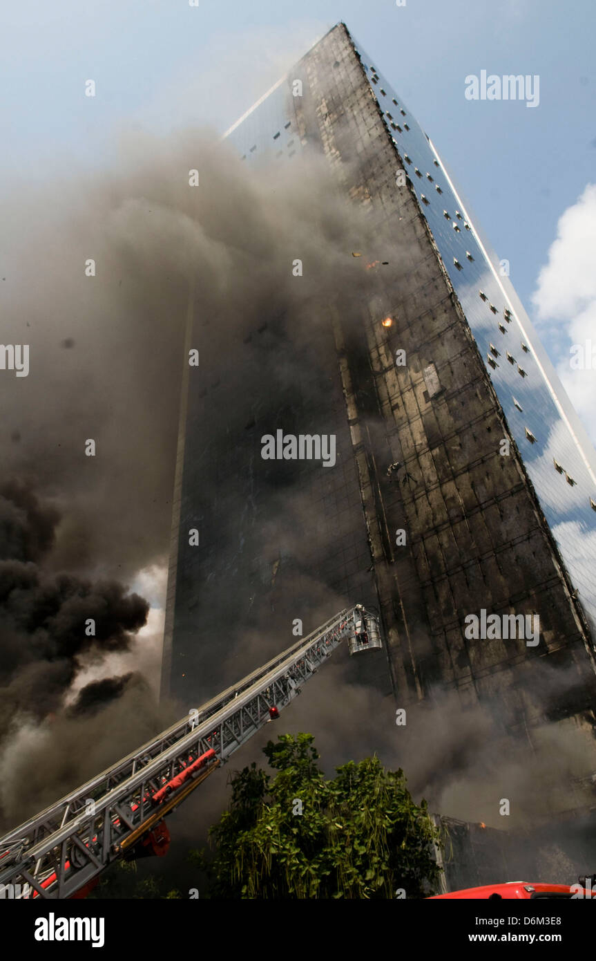 A fire that broke out at the 42-story Polat Tower Residence, a high ...